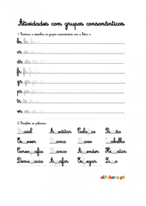 Fichas de Grupos Consonânticos – alfabeto.pt